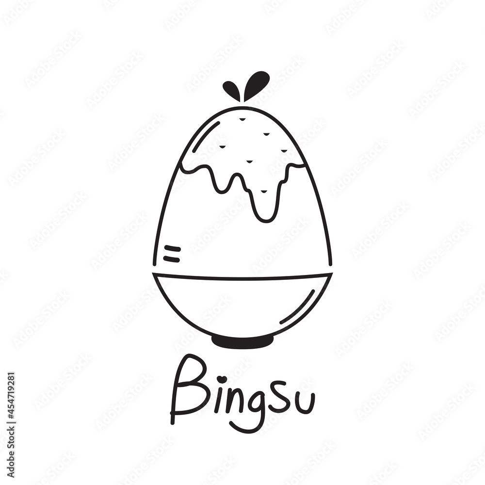 Bingsu is Korean dessert. Bingsu logo design. Bingsu icon vector. Stock ...