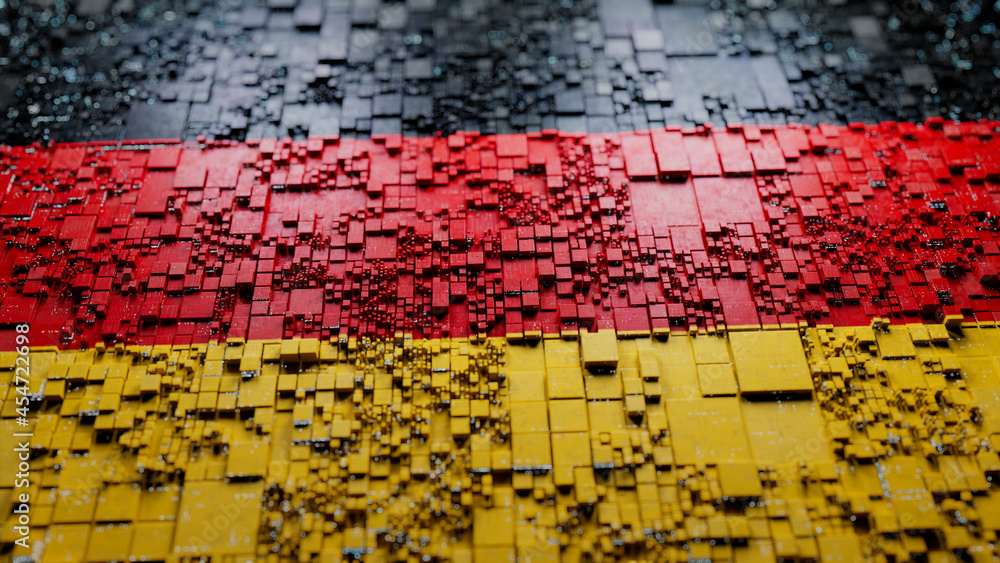 German Flag rendered as Futuristic 3D blocks. Germany Network Concept ...