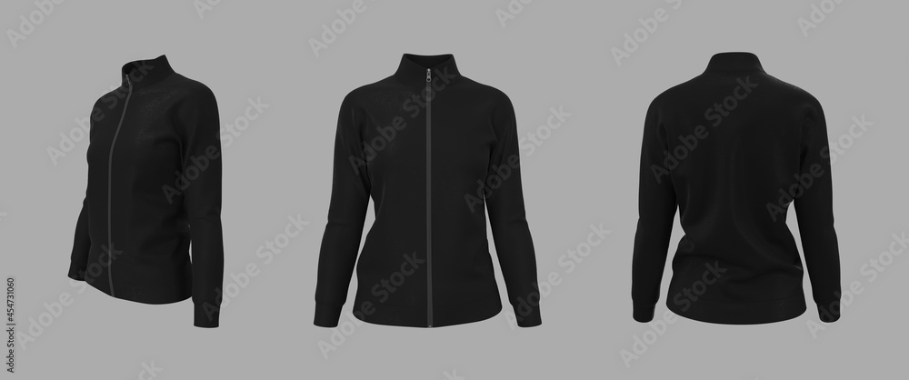 Women’s tracksuit jacket mockup, 3d illustration, 3d rendering Stock ...