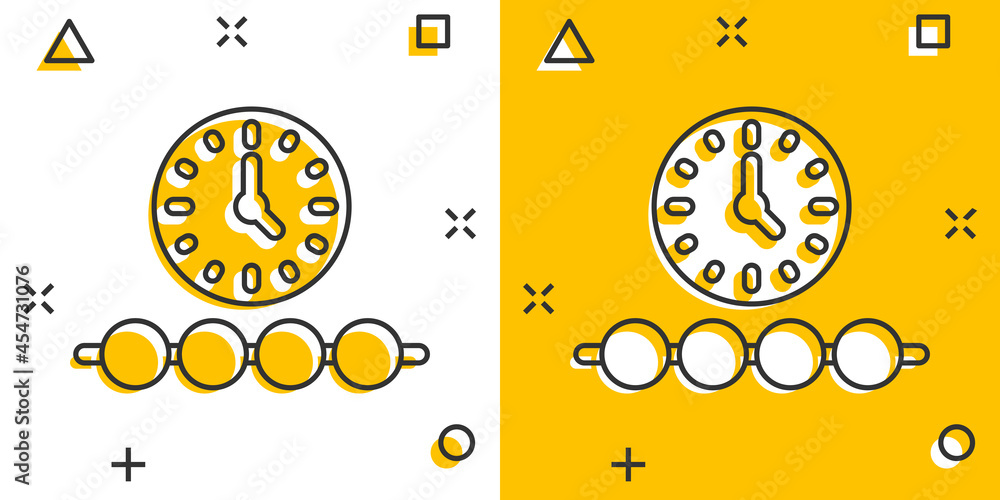 Timeline icon in comic style. Progress cartoon vector illustration on ...