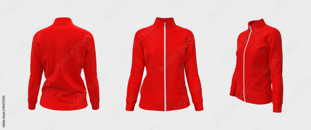 Women’s tracksuit jacket mockup, 3d illustration, 3d rendering Stock ...
