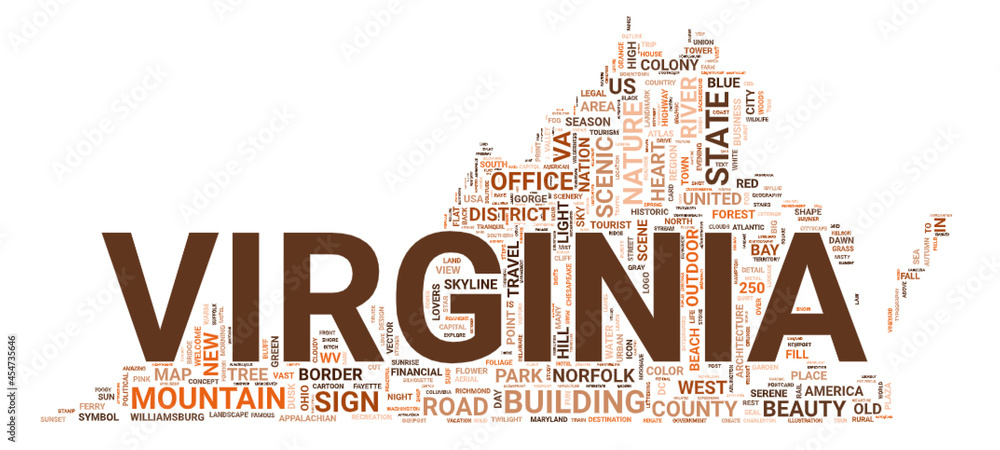 Virginia word cloud concept on white background Stock Illustration ...