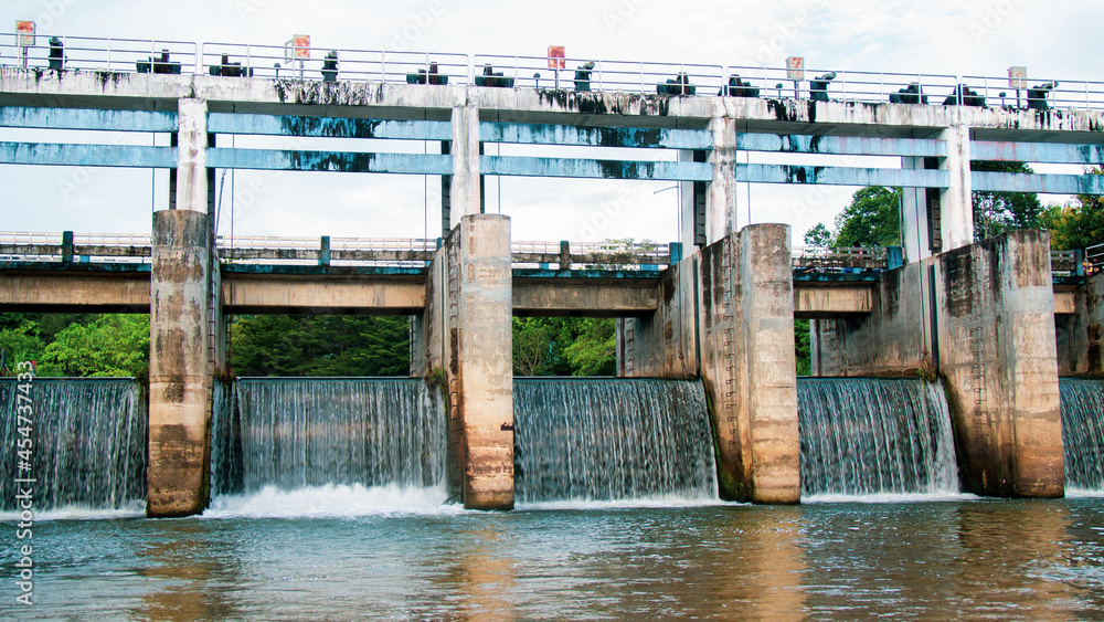 Small dams of irrigation systems in Thailand. Small dams in rural areas ...