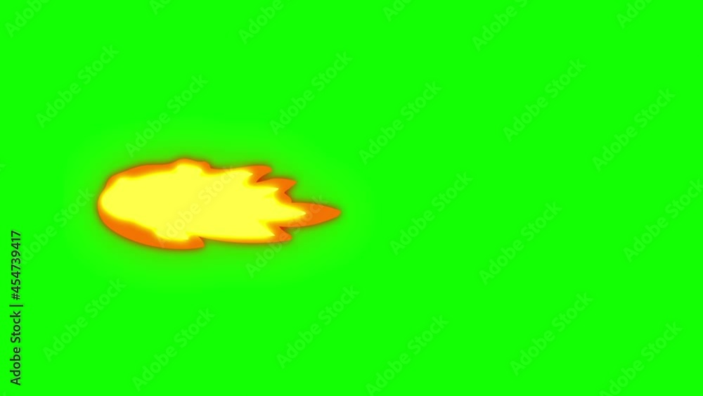 Cartoon muzzle Flash asset on the green screen background. 4K video ...