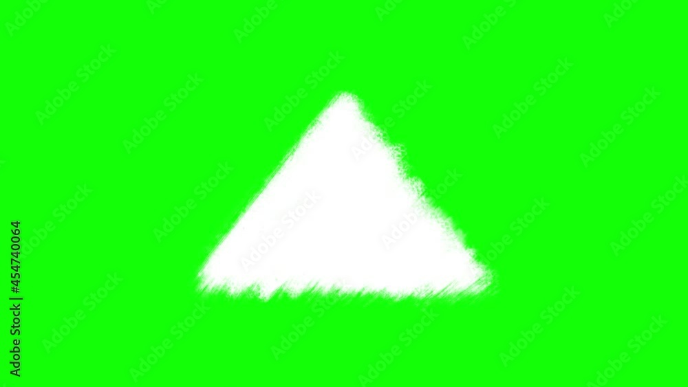 Hand-drawn Triangle icon animation on the green screen background. 4K ...