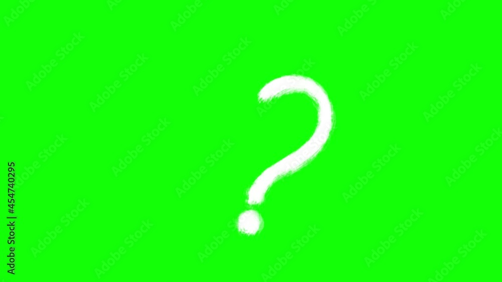 Hand-drawn Question Mark icon animation on the green screen background ...