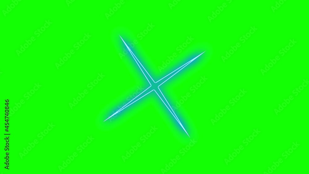 The neon light shape on the green screen background. 4K video. Chroma ...