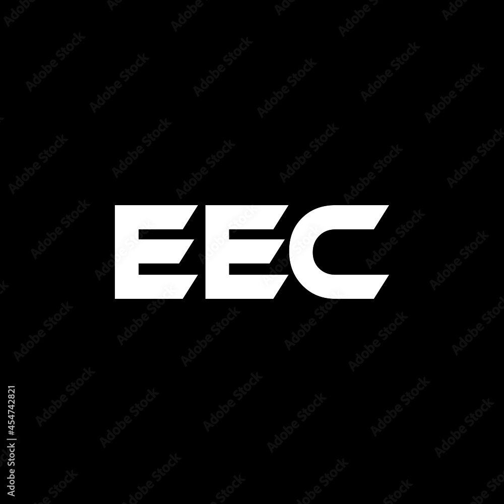 EEC letter logo design with black background in illustrator, vector ...