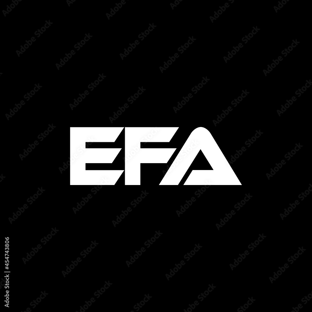 EFA letter logo design with black background in illustrator, vector ...