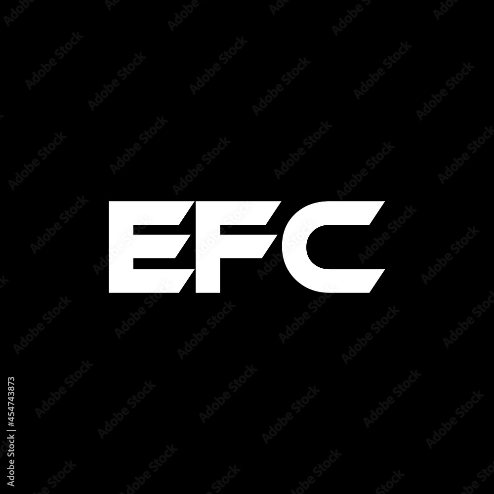 EFC letter logo design with black background in illustrator, vector ...