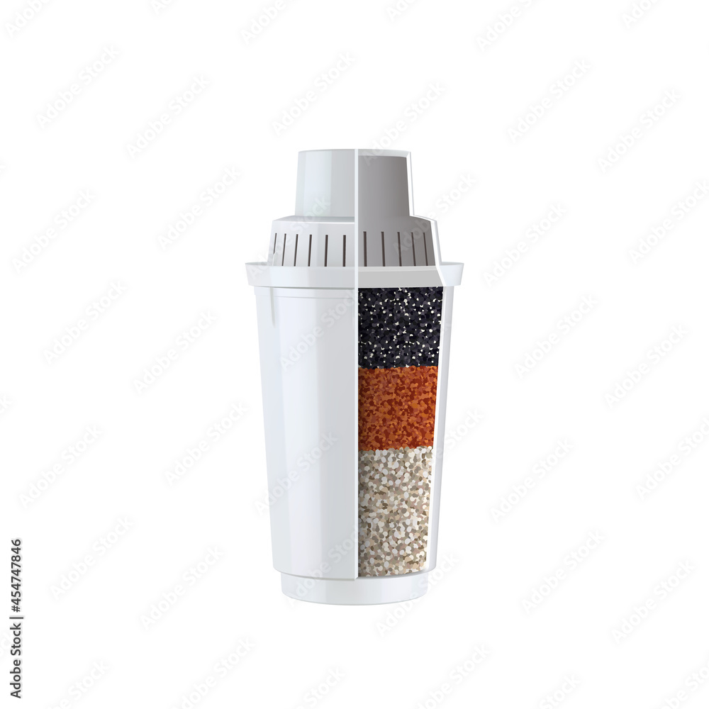Water Filter Cartridge Layers For Cleanse Vector. Blank Cartridge With ...