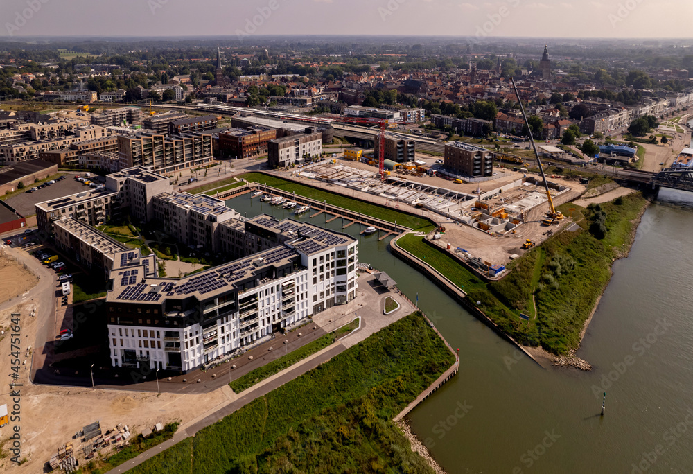 Kade Noord aerial view of housing construction project part of urban ...