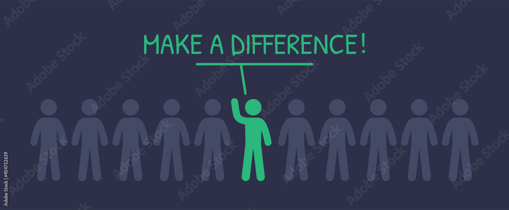 Make a difference symbol banner. Leadership icon vector illustration ...