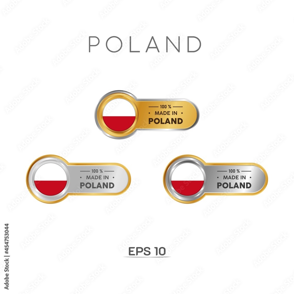 Made in Poland Label, Stamp, Badge, or Logo. With The National Flag of ...
