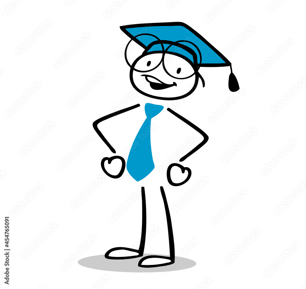 Cartoon Absolvent nach Ausbildung an Universität Stock Illustration ...