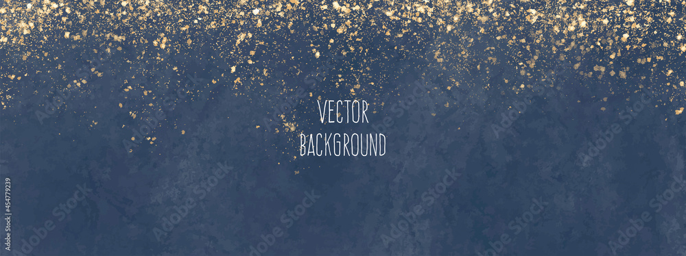 Universal vector horizontal background with gold glitter and space for ...