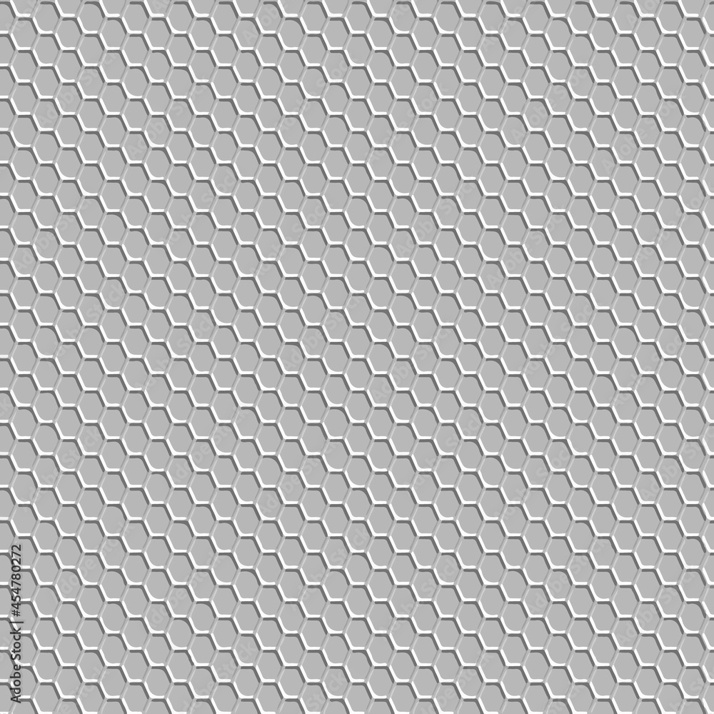 Embossed 3d honeycomb seamless pattern. Emboss textured grid background ...