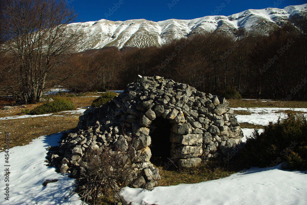 Tholos Typical structures of the Maiella, in dry stone, built by ...