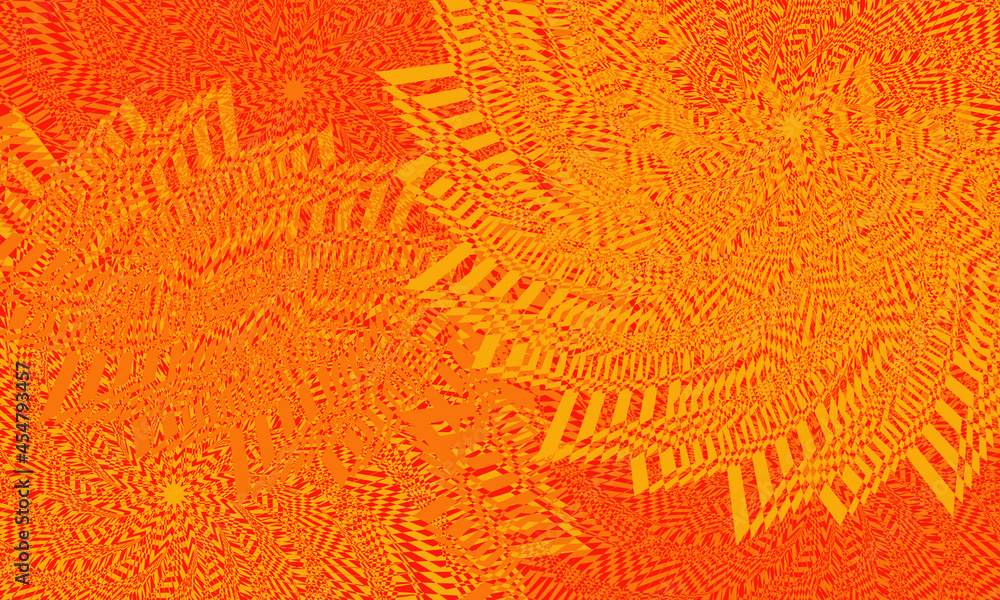 fantastic orange patterns resembling stars in op art style wallpaper ...