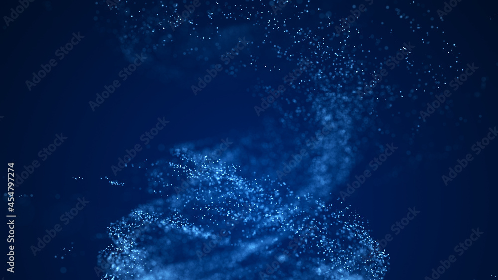 Abstract vortex particles background. Dynamic wave moving in explosion ...