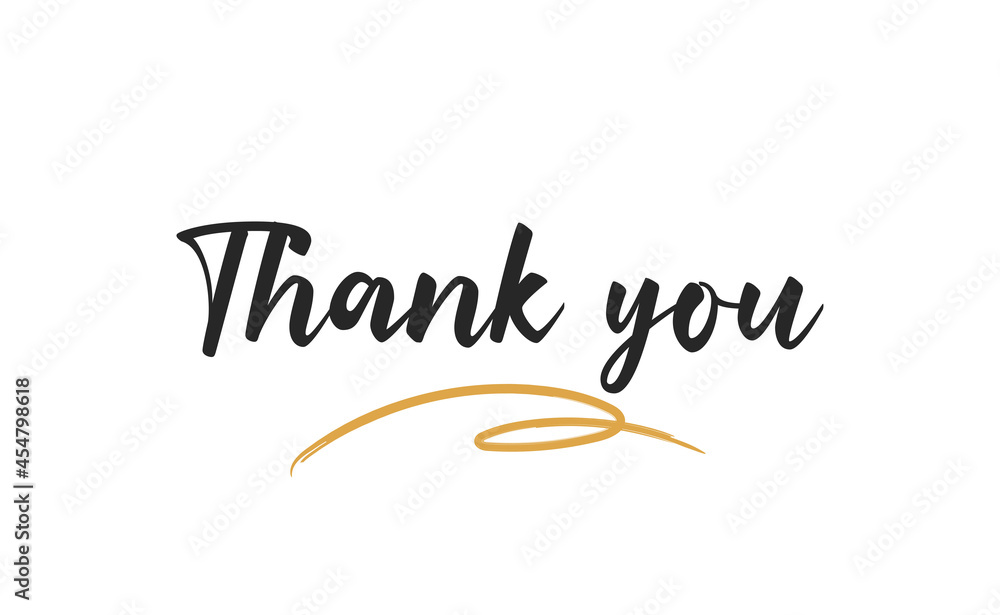 Thank You hand drawn lettering. Handwritten inscription. Thanks card ...