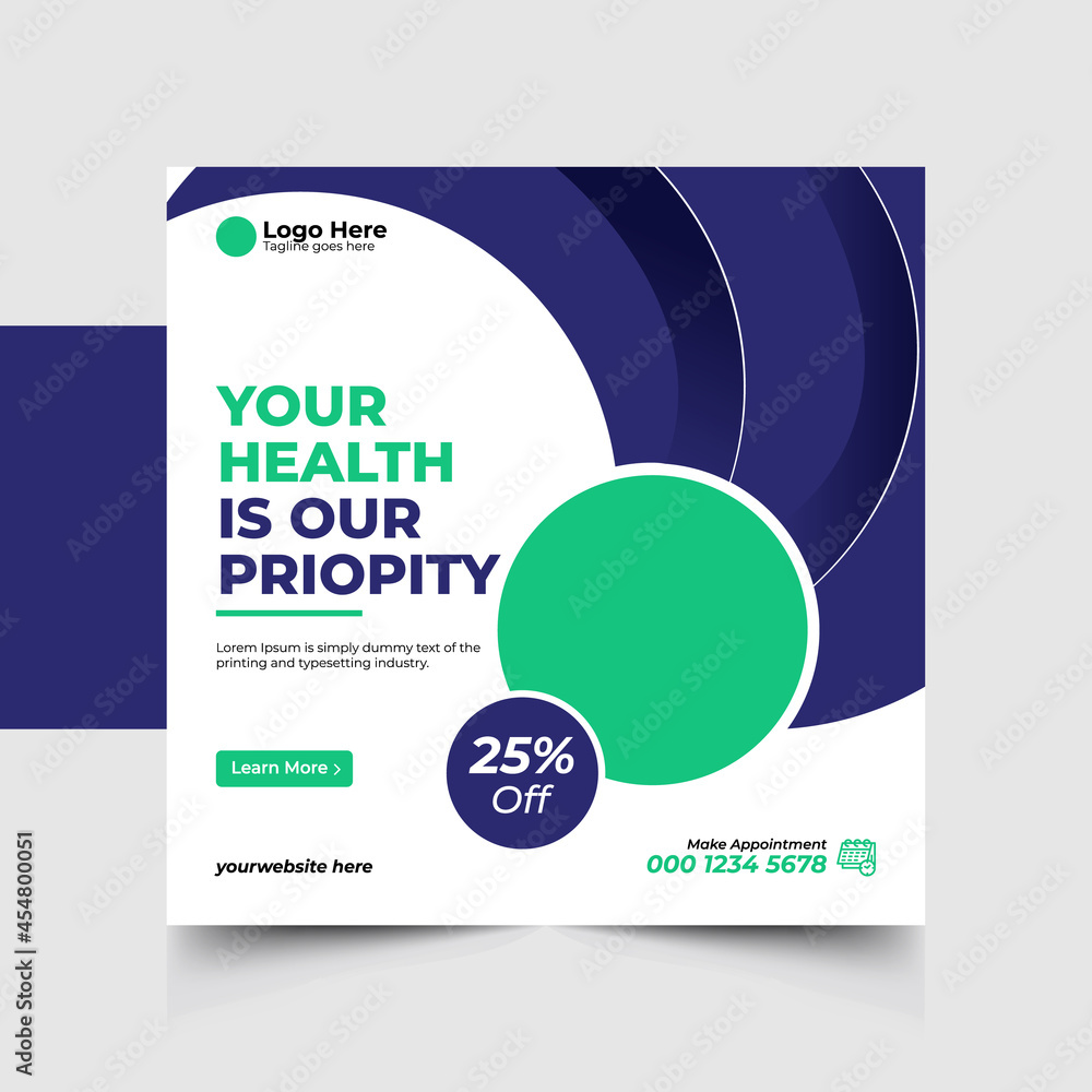 Medical Healthcare Social Media Post Template, Medical promotion square ...