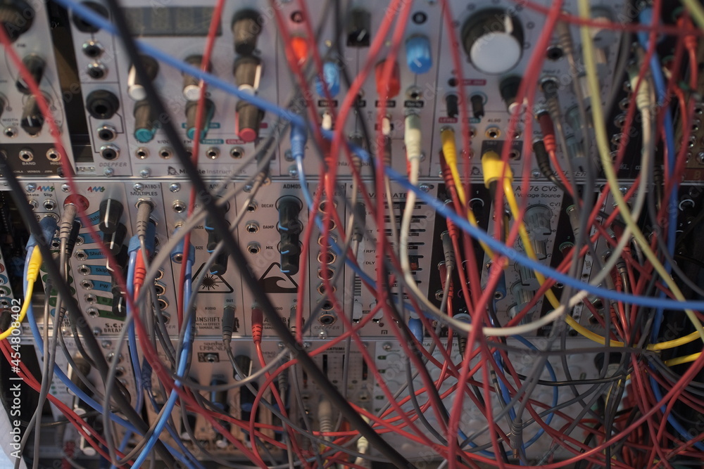 Modular Synthesizer System - Home studio - Audio production Stock Photo ...