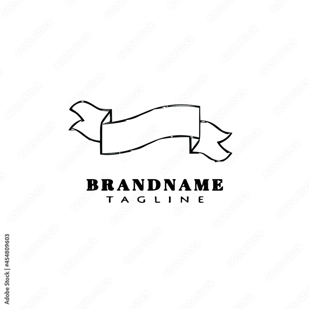 vintage ribbon logo cartoon icon design template vector illustration ...