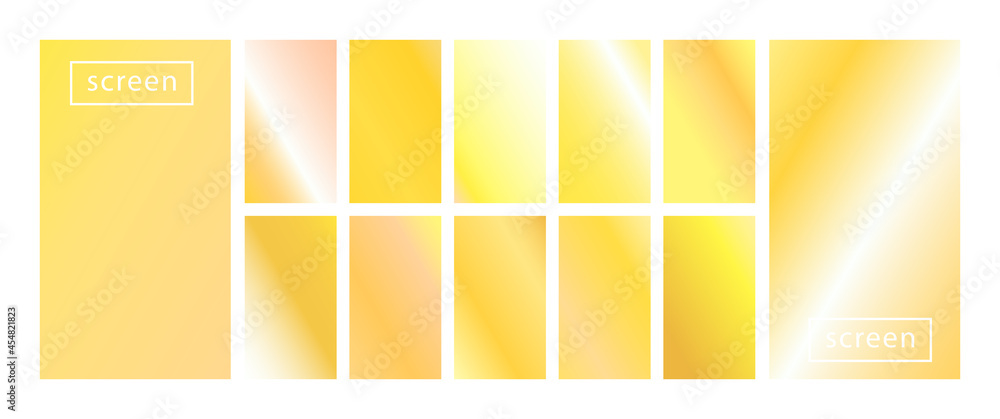 Mobile screen lock display collection of colorful backgrounds in trendy ...