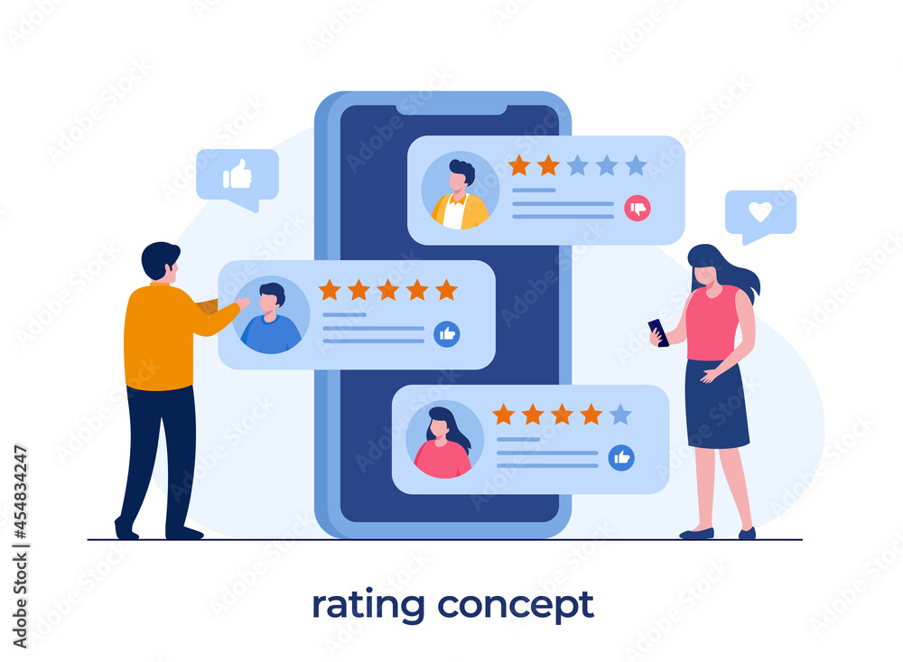 application rating concept, technology, customer satisfaction, review ...