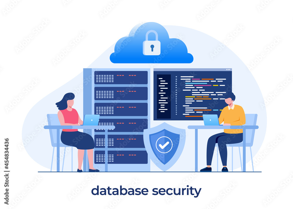 Database Programmer Concept Programming Languages Css Html It Ui Developing Coding Flat