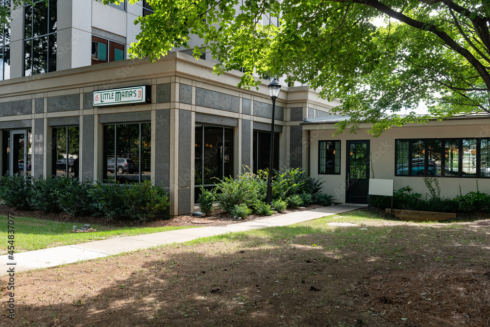 The exterior building and signage of the Porter Building in the ...