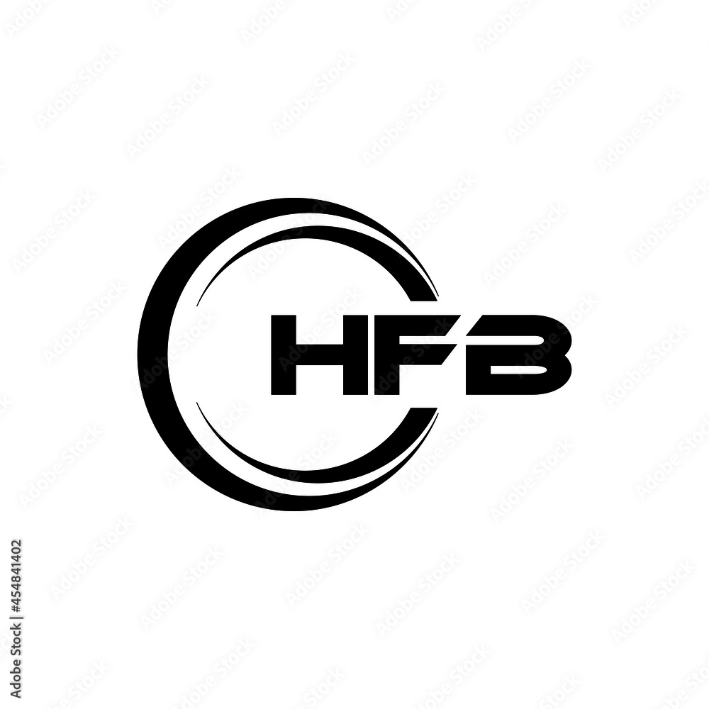 HFB letter logo design with white background in illustrator, vector logo modern alphabet font ...