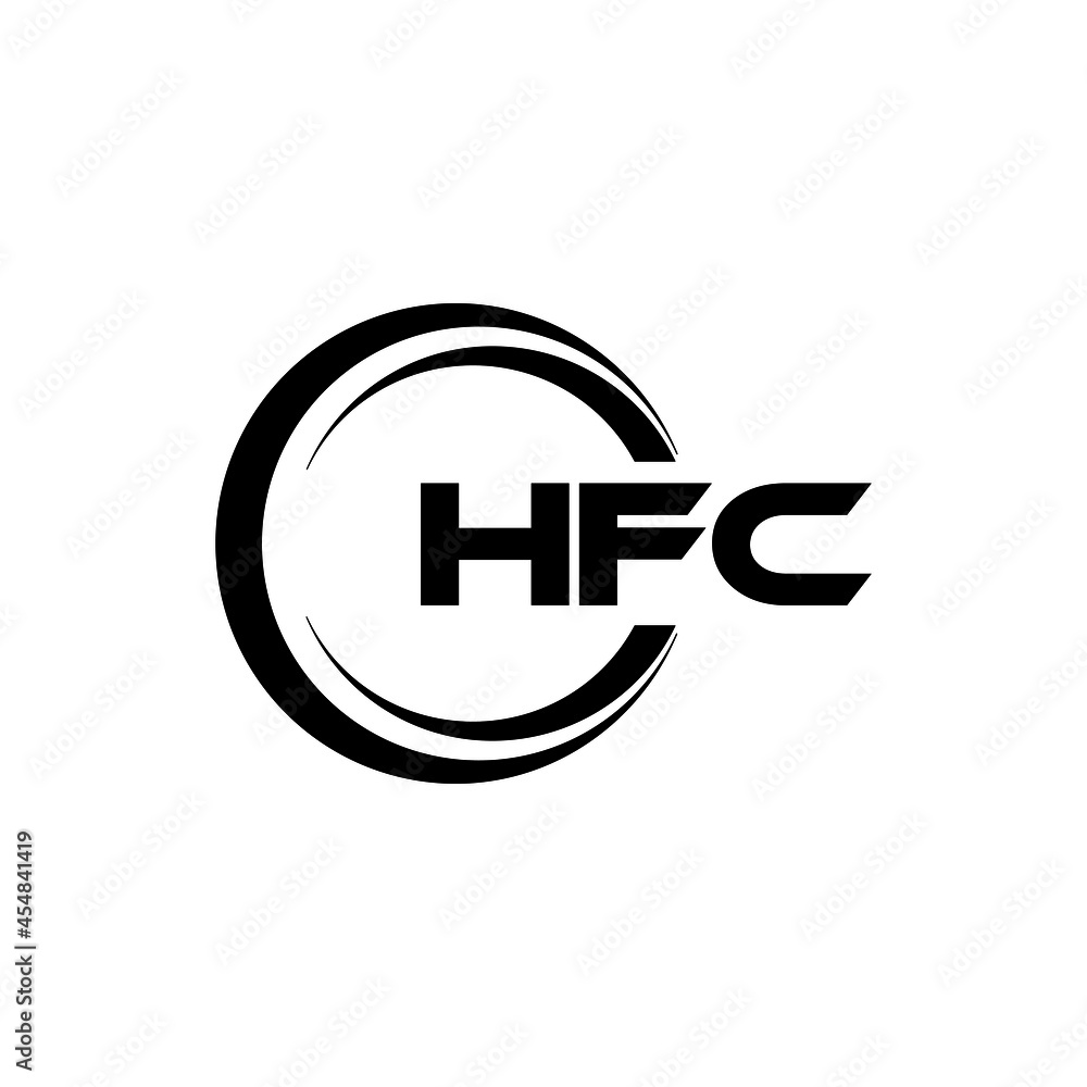 HFC letter logo design with white background in illustrator, vector ...
