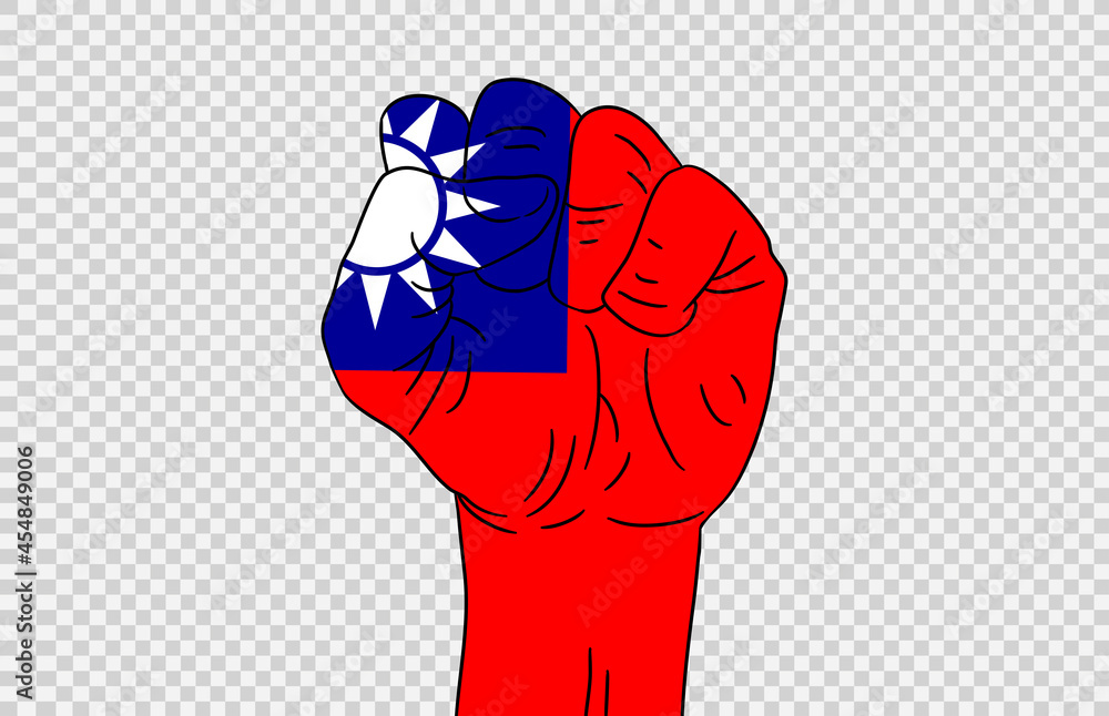 Vetor de Taiwan flag colored hand isolated on png or transparent ...