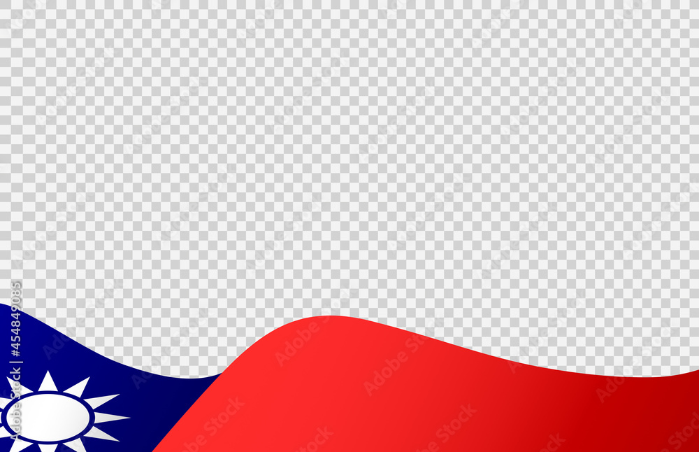 Vetor de Waving flag of Taiwan isolated on png or transparent ...