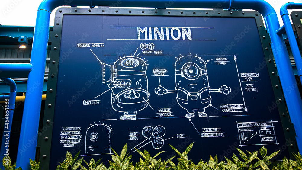 OSAKA, JAPAN - June 17, 2020 : Various information of Happy Minions ...