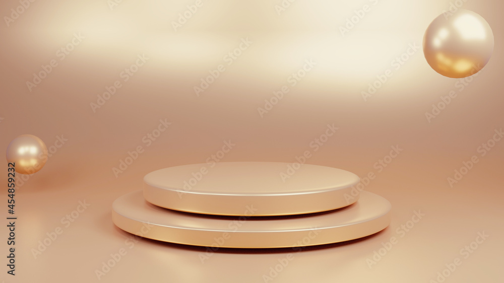 3d golden luxury elegant stage backdrop for products advertising ...