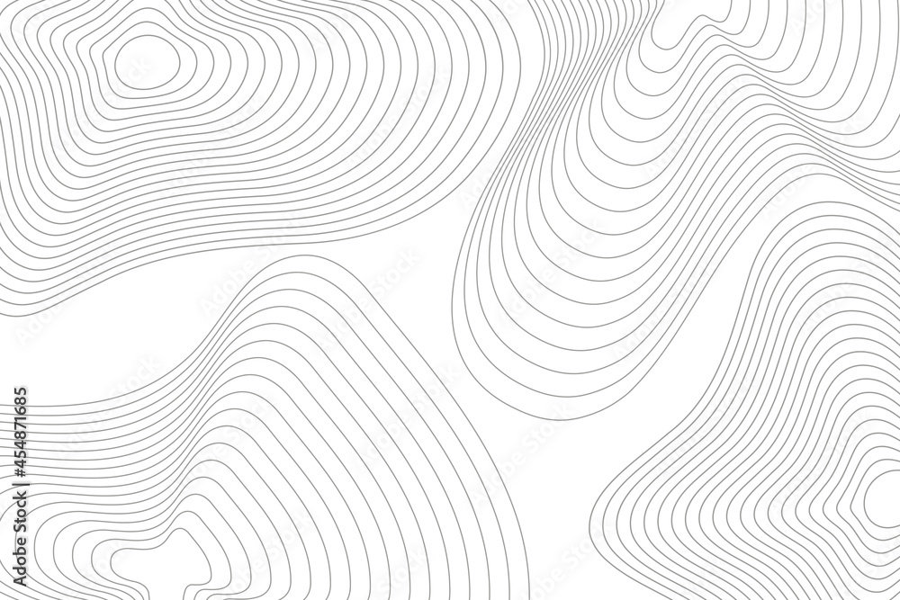 Abstract gray wavy lines background. Minimal topographic line contour ...