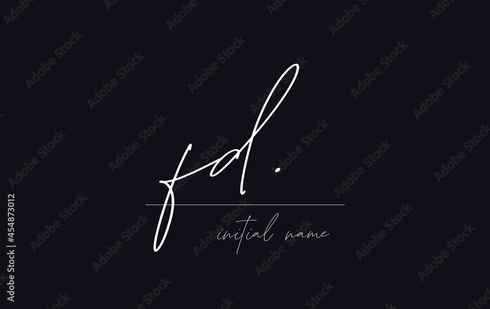 Stylish and elegant letter FD with dark blue background signature logo ...