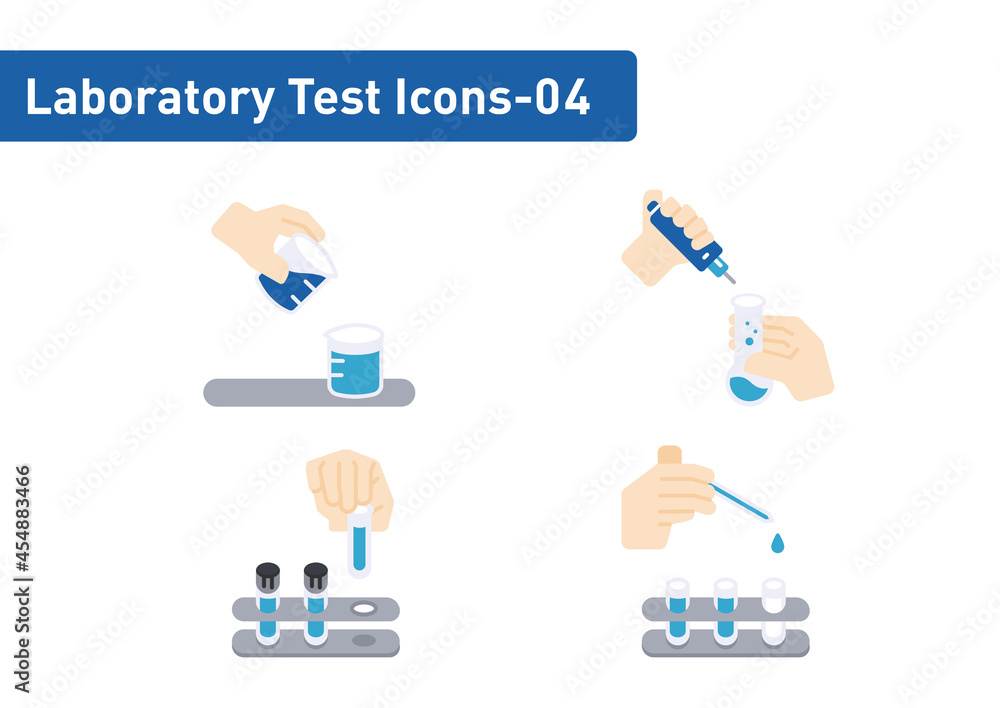 Laboratory tests flat icon set isolated on white background ep04 Stock ...