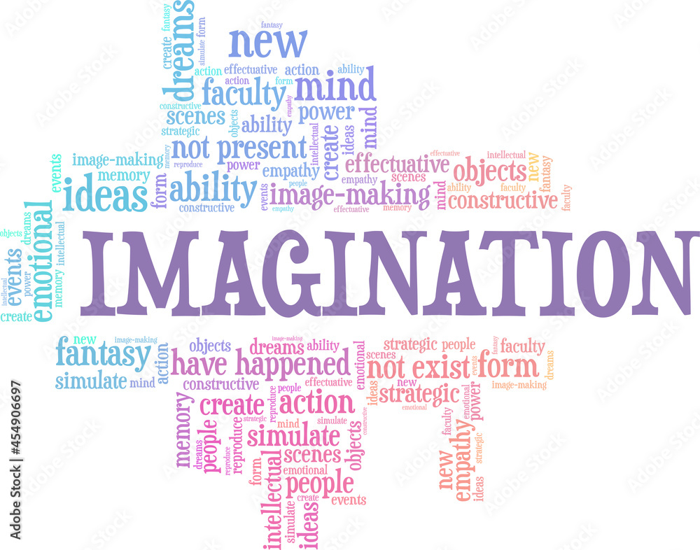 Imagination vector illustration word cloud isolated on a white ...