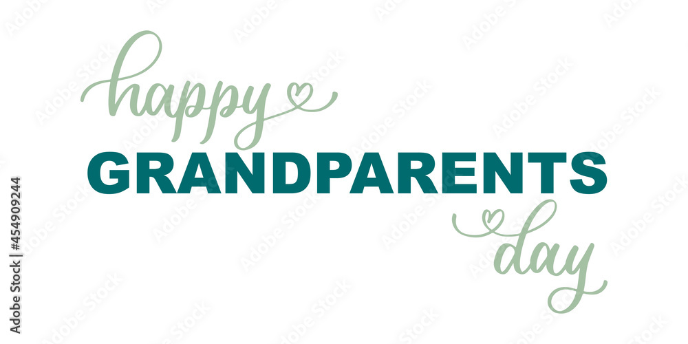 Grandparents day lettering. Happy grandparents day text invitation ...