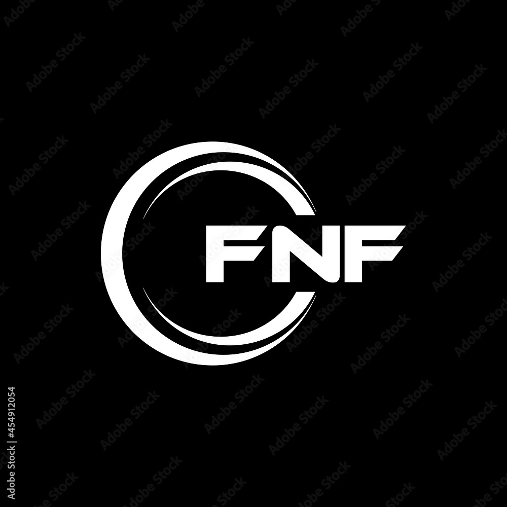 Vecteur Stock FNF letter logo design with black background in ...