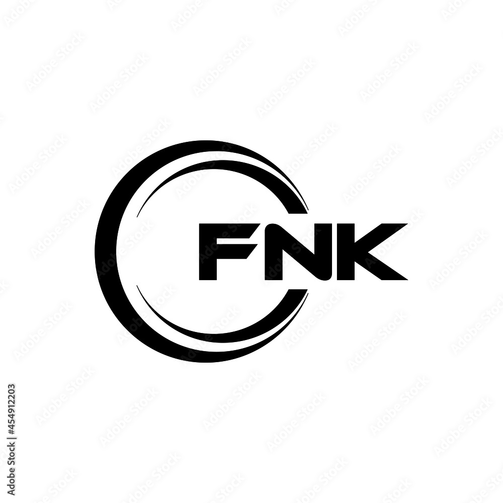 FNK letter logo design with white background in illustrator, vector ...