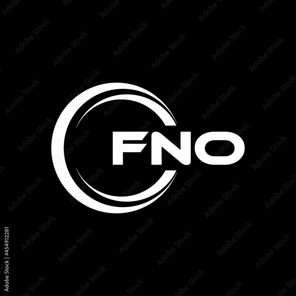 FNO letter logo design with black background in illustrator, vector ...