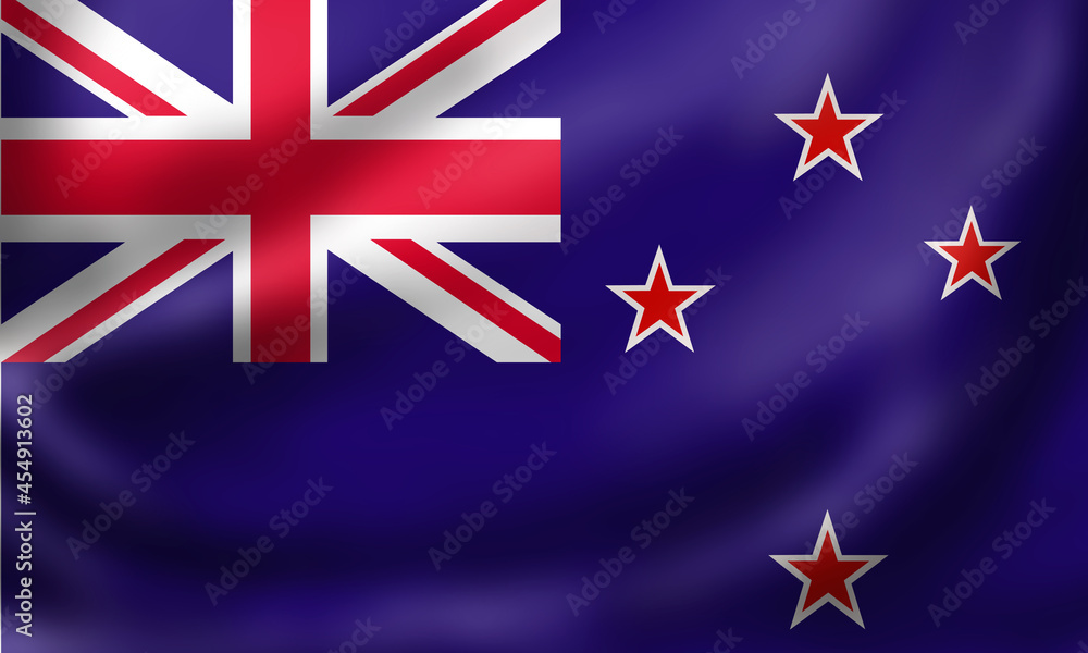 National Flag of New Zealand. 3D rendering waving flag High quality ...
