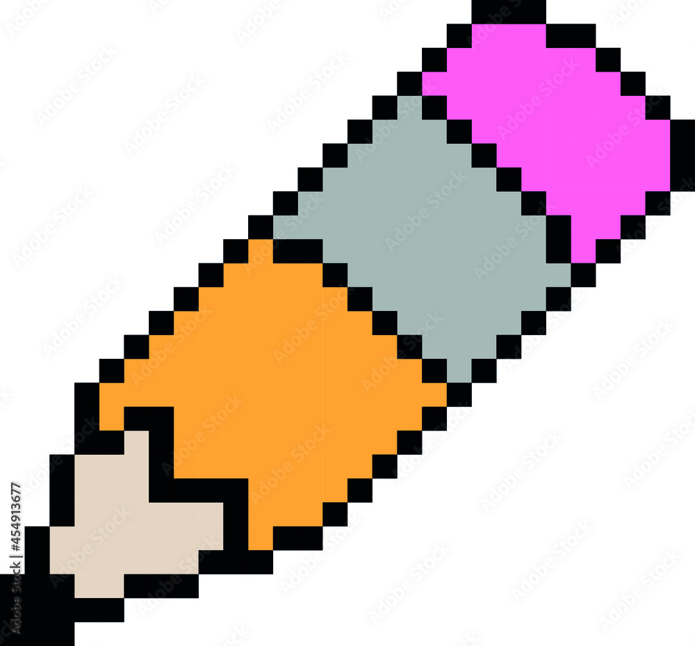 pencil Pixel Art pattern isolated Background. Pixel art. Vector illustration. Pixel design ...