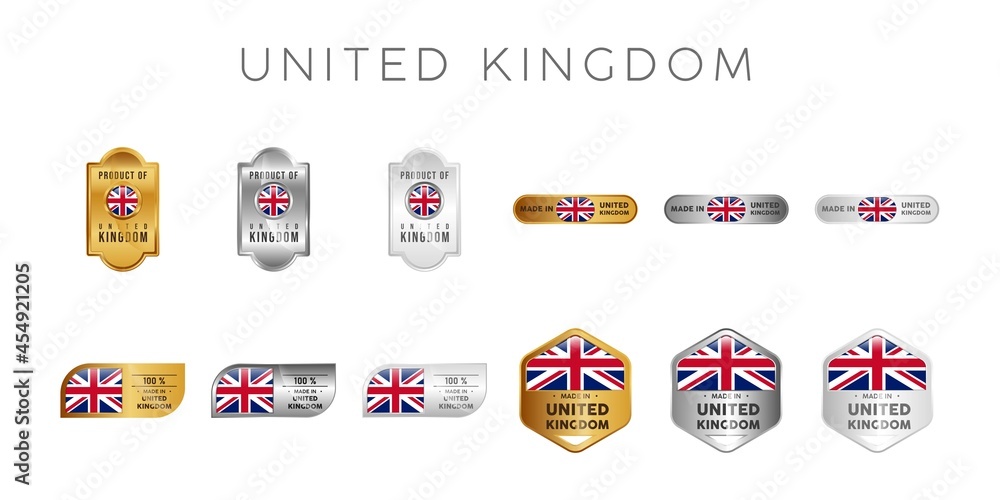 Made in United Kindom Label, Stamp, Badge, or Logo. With The National ...