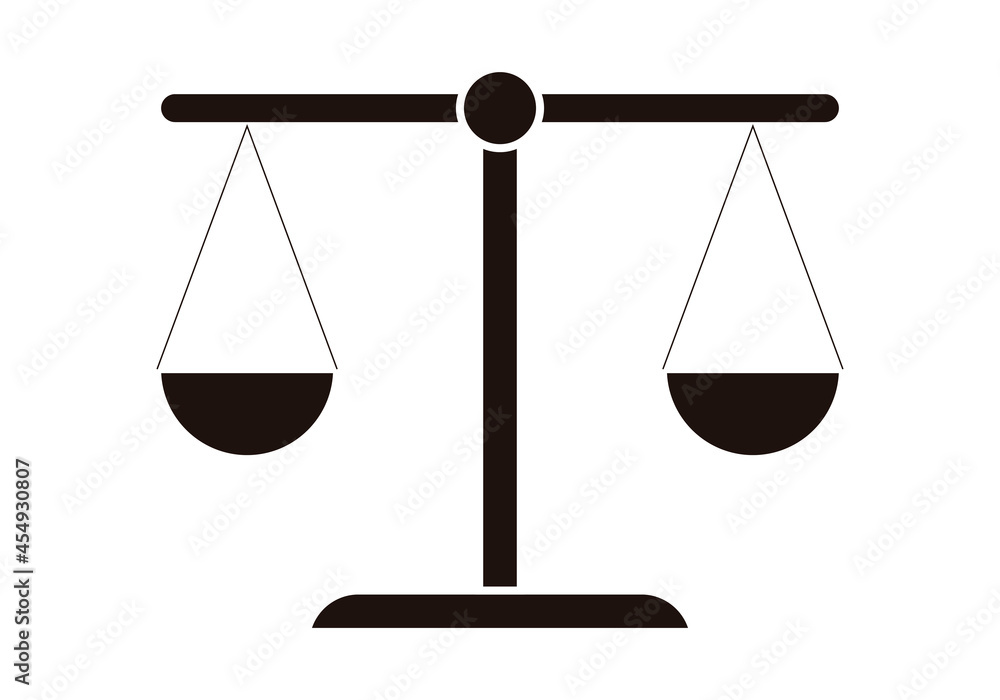 Icono negro de una balanza en fondo blanco. Stock Vector | Adobe Stock